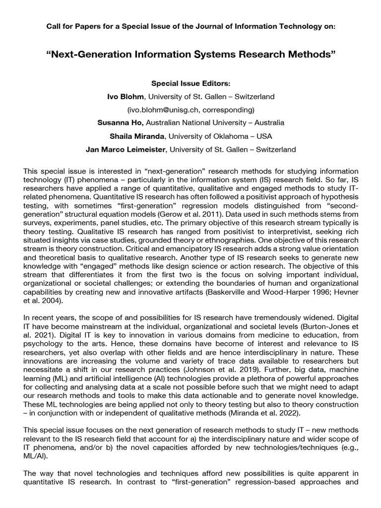 2023+JIT+CFP+SI+Next+Generation+Research+Methods | PDF | Machine ...