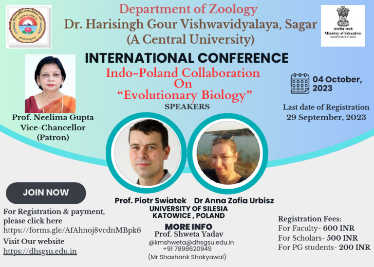 Brouchure for Evolutionay Biology Conference | PDF