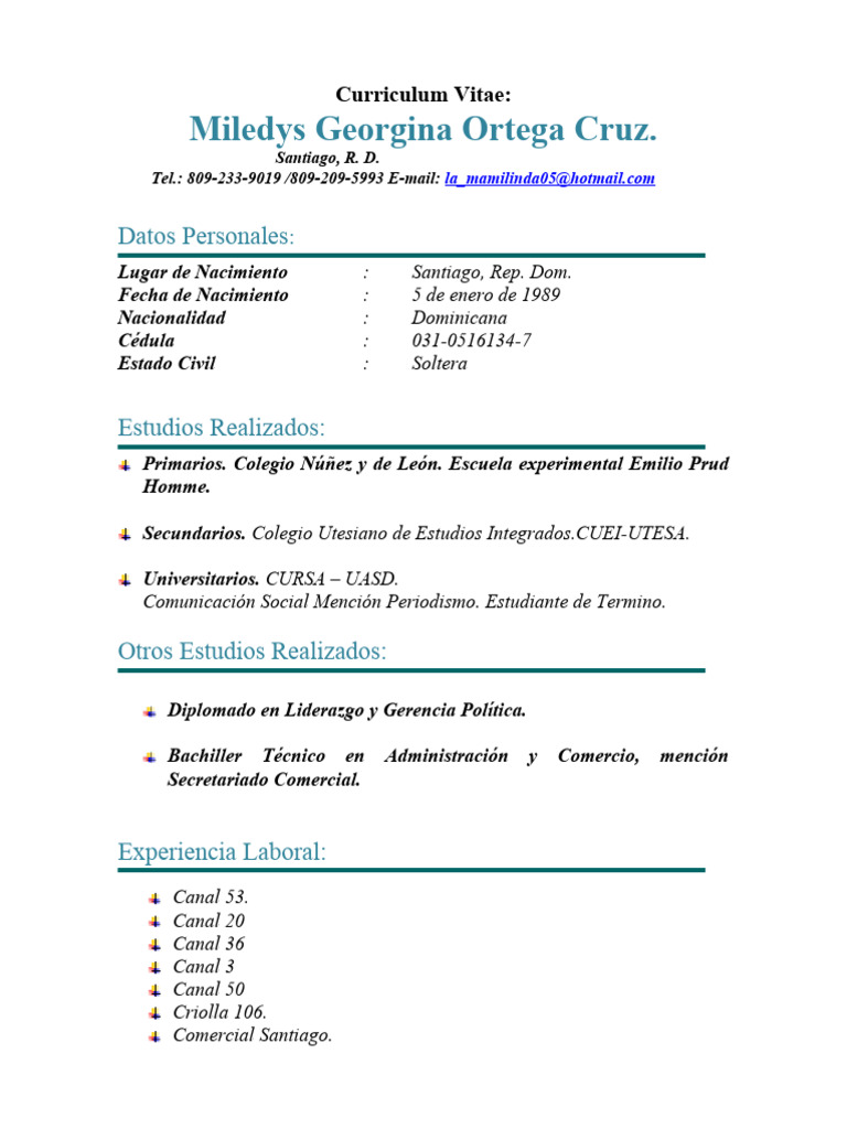 Curriculum Milly | PDF