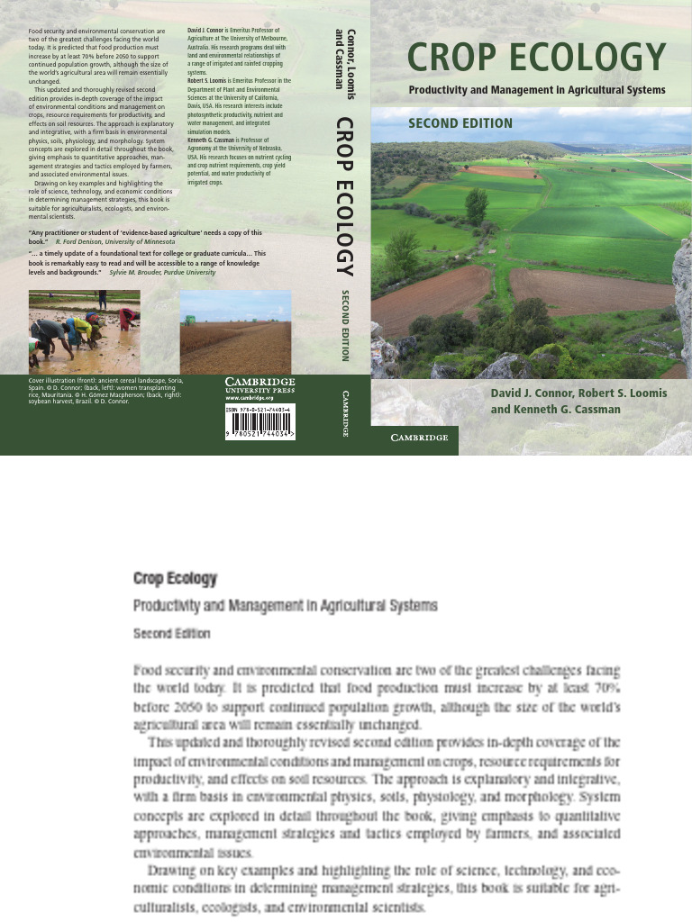 Crop Ecology - Productivity and Management in Agricultural Systems ...