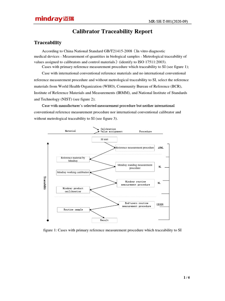 Calibrator Traceability Guide | PDF | Calibration | Metrology