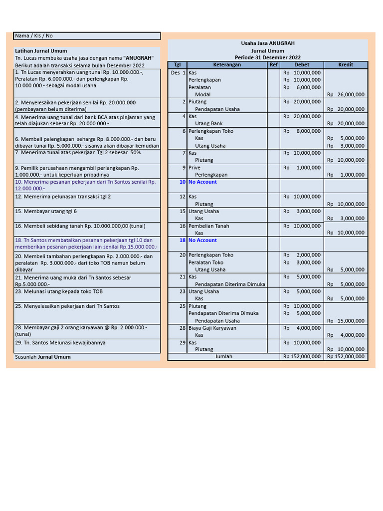 LK Anugrah - Jurnal Umum JWB | PDF