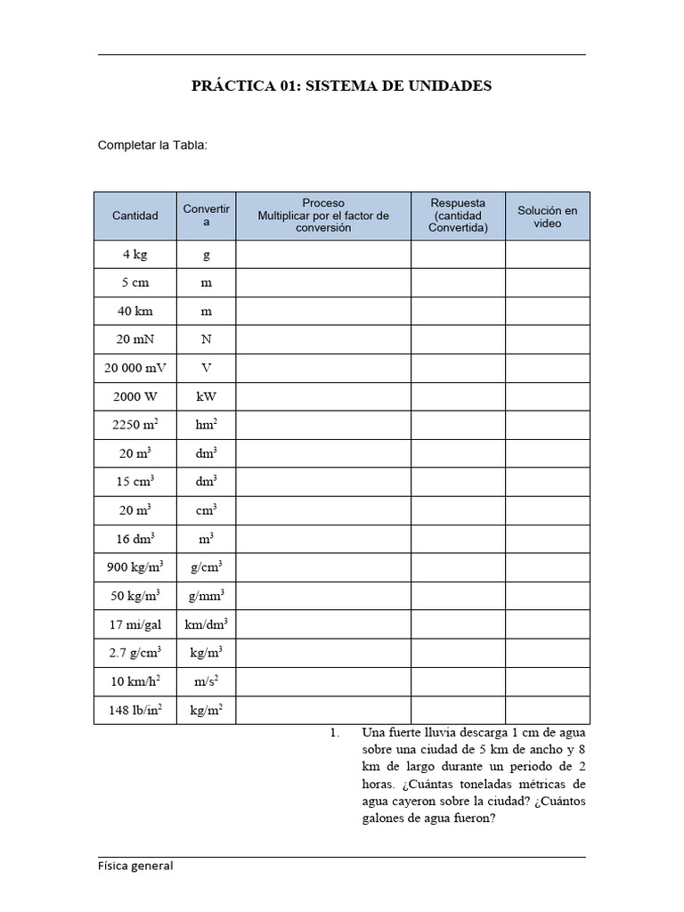 F - S01 - HT - Sistema de Unidades y Conversión | PDF | Unidades de ...