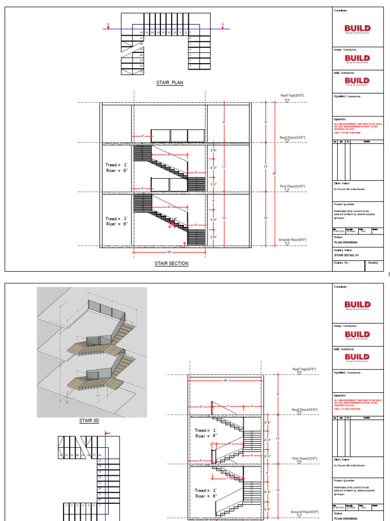 Stair Plan 2 Storey Residential Building - 25sep2023 | PDF | Stairs ...