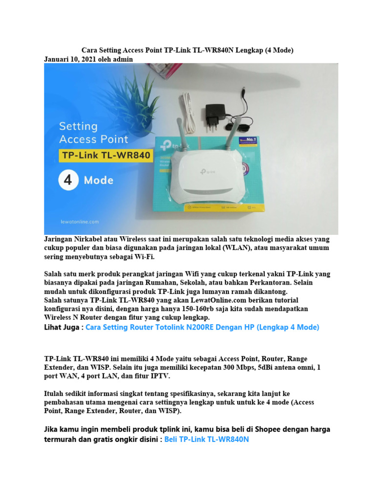 Cara Setting Access Point TP | PDF | Komputer | Teknologi & Rekayasa