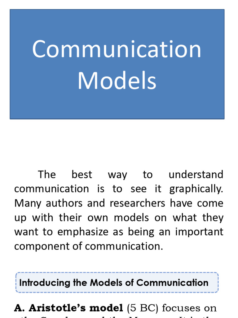 Communication Models | PDF