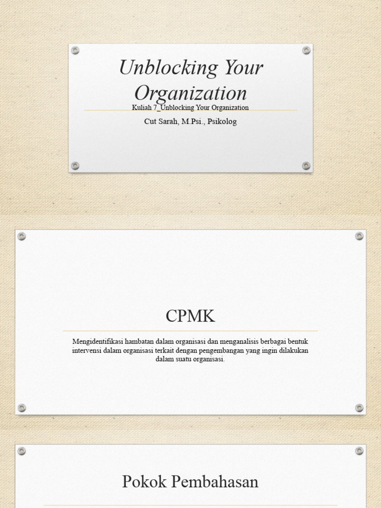 Unblocking Your Organization 1 | PDF