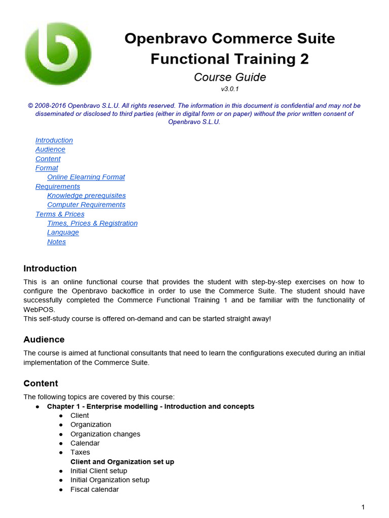Openbravo Commerce Functional Training 2 - 2023 | PDF