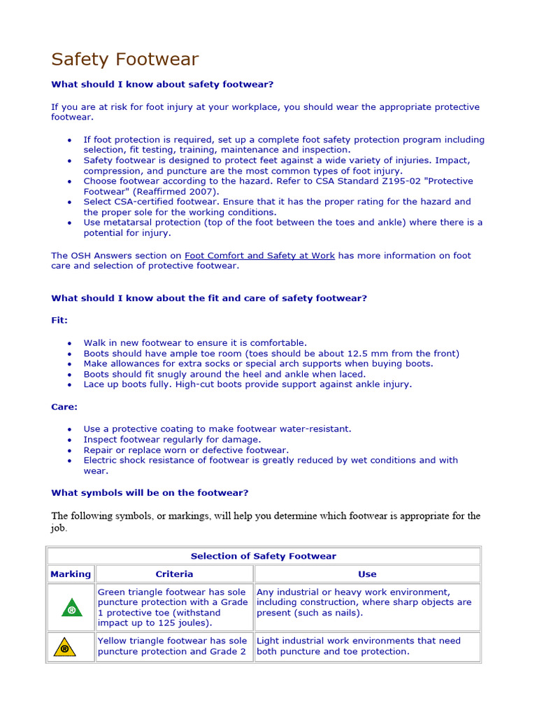 Safety Footwear | PDF | Boot | Foot