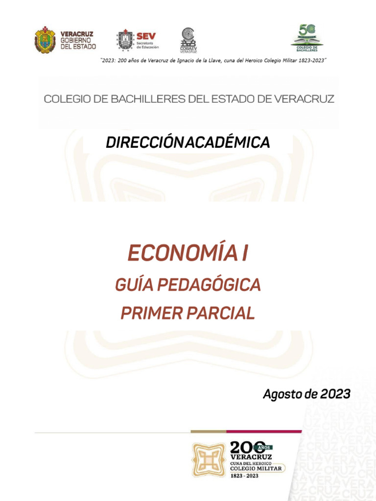 Economía I 2023b - Guía Pedagógica - 1erparcial Alumnos | PDF