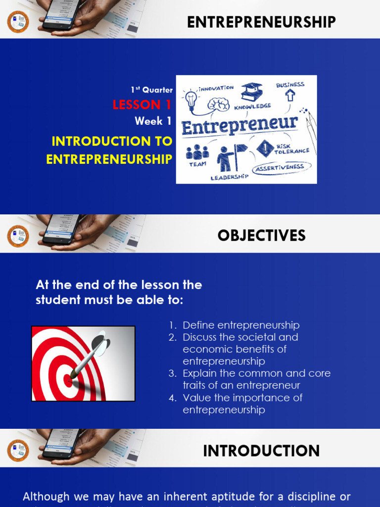 WEEK 1 Intro To Entrep | PDF | Entrepreneurship | Economies