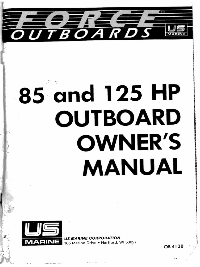 Force 85 125 HP Outboard Owners Manual | PDF