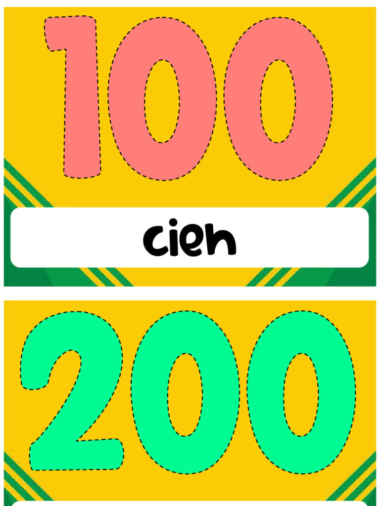 Números de 100 en 100 hasta 1000 | PDF