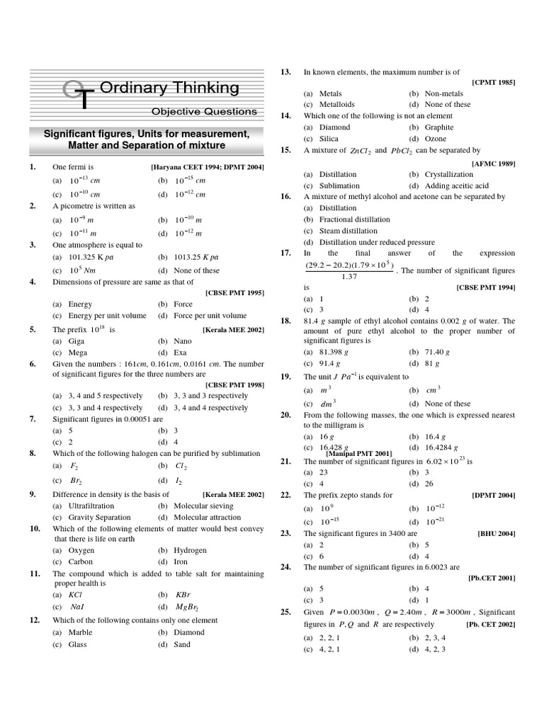 Measurement Units and Significant Figures | PDF | Oxide | Mole (Unit)