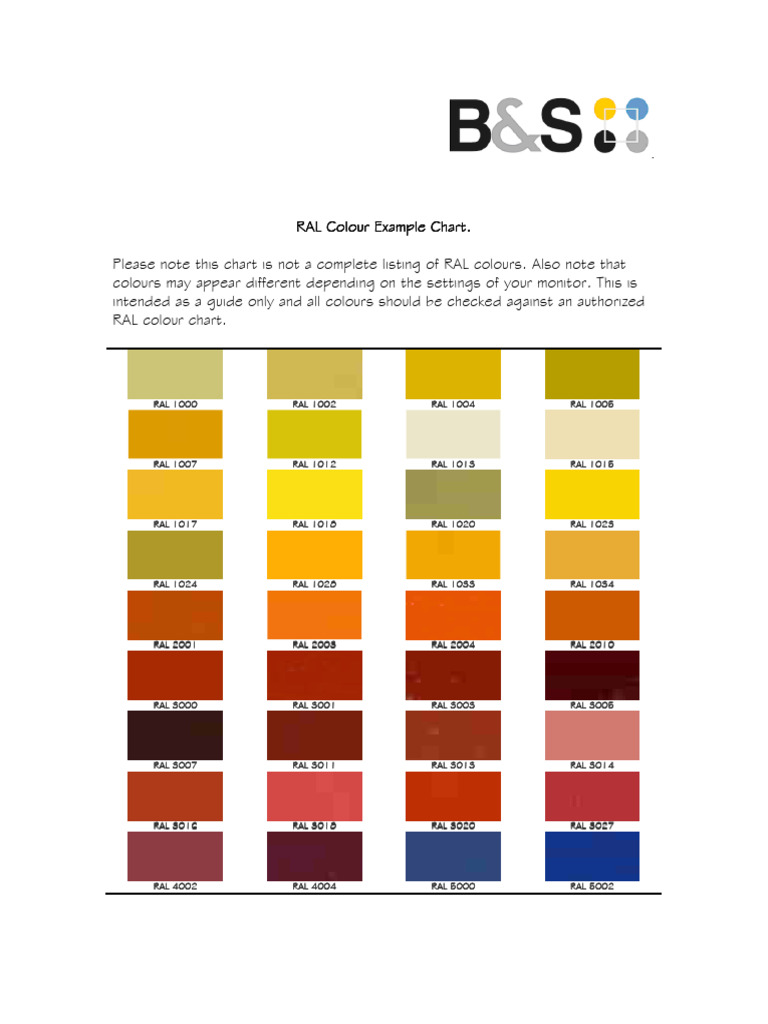RAL Color Chart Guide | PDF