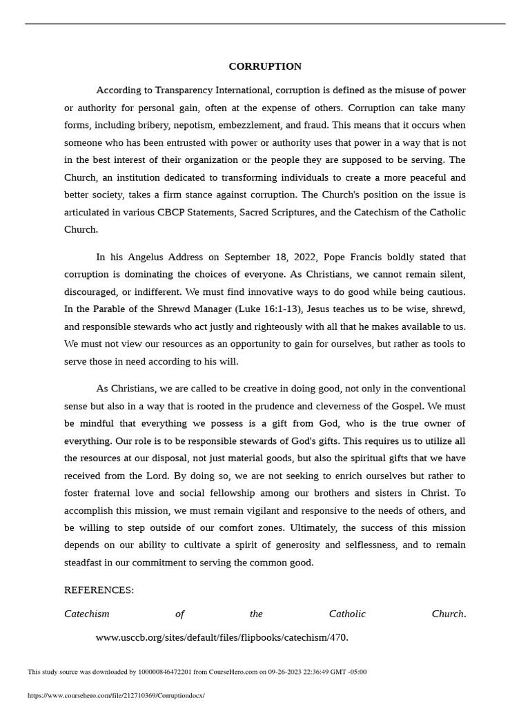 Corruption | PDF | Corruption | Catholic Church