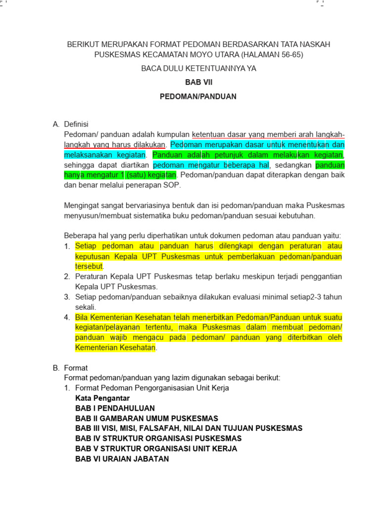 Format Pedoman (Tata Naskah PKM) | PDF