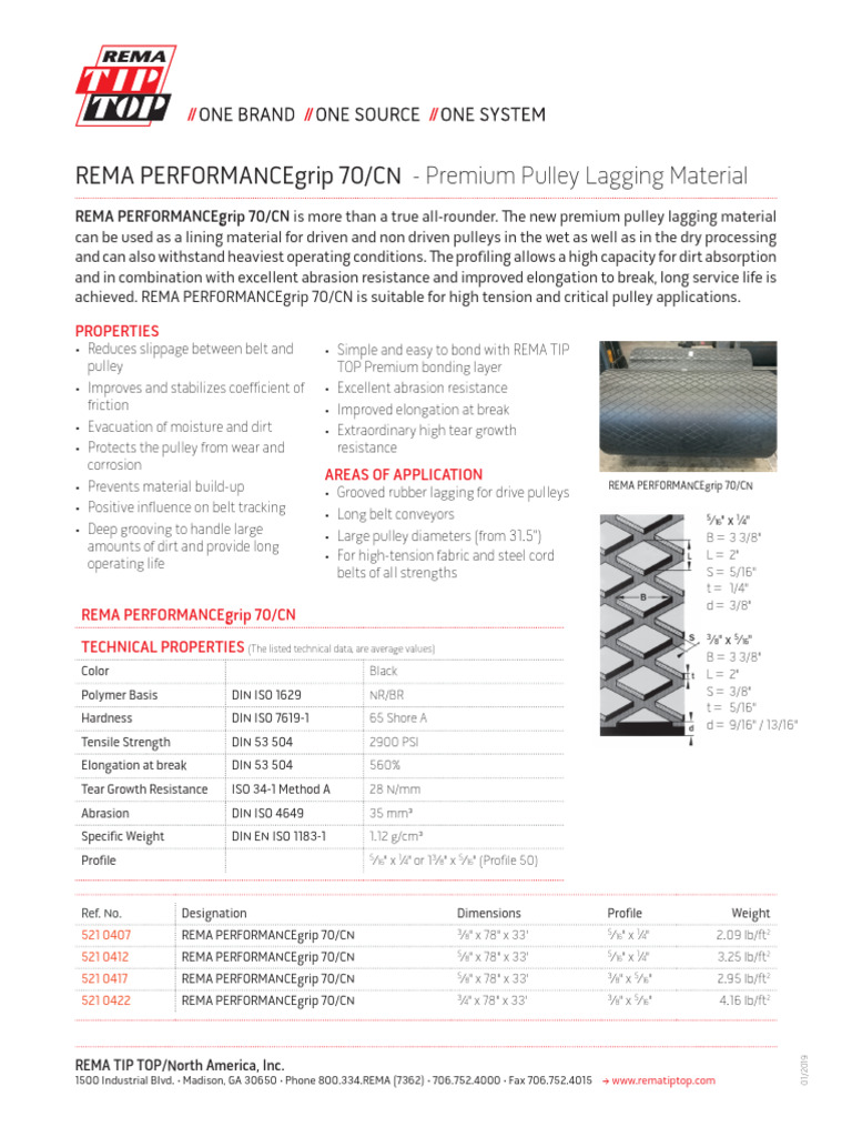 REMA TIP TOP PerformanceGrip 70 | PDF | Belt (Mechanical) | Secondary ...
