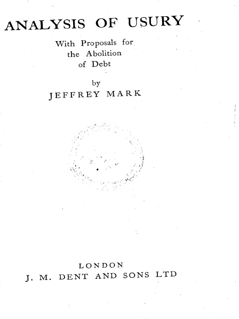 Jeffrey Mark Analysis of Usury | PDF | Banks | Money