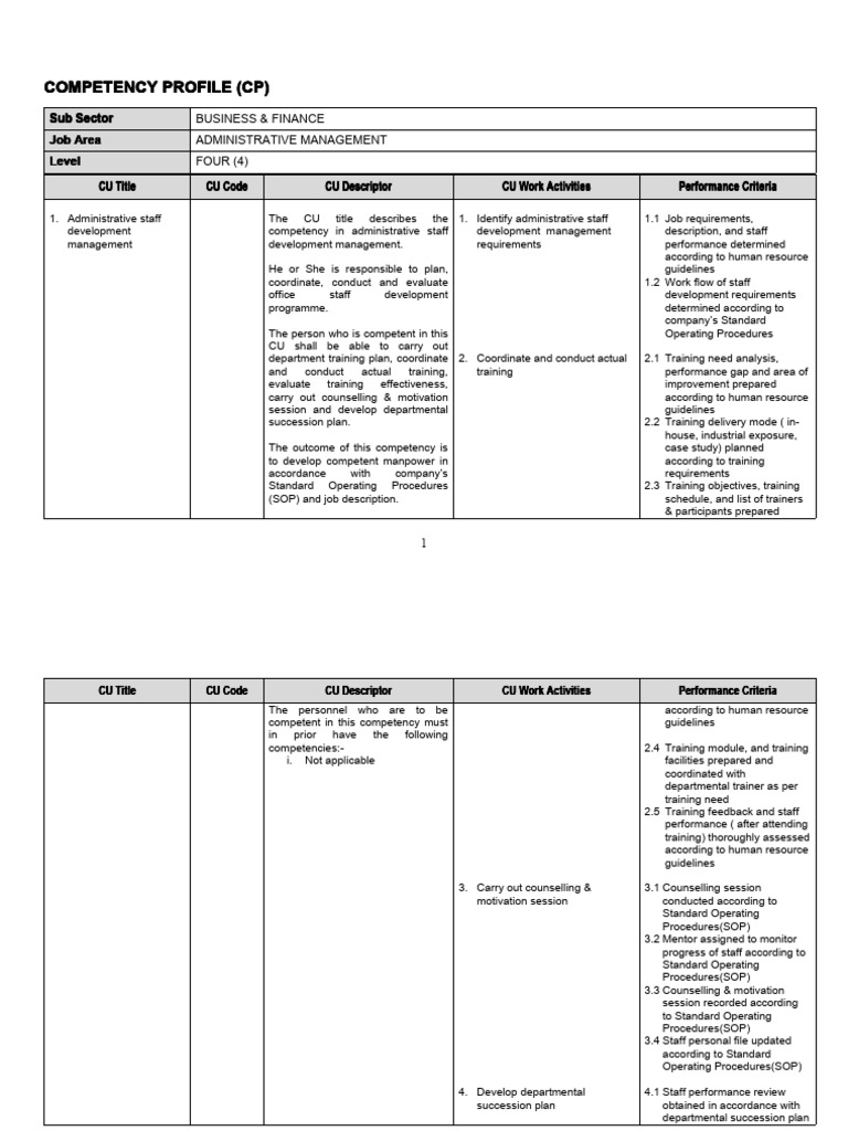 4. COMPETENCY PROFILE L4 | PDF