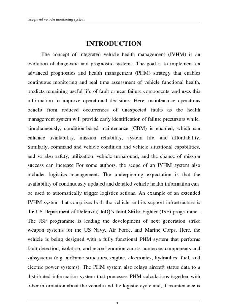 Integrated Vehicle Health Management Overview | PDF | System ...