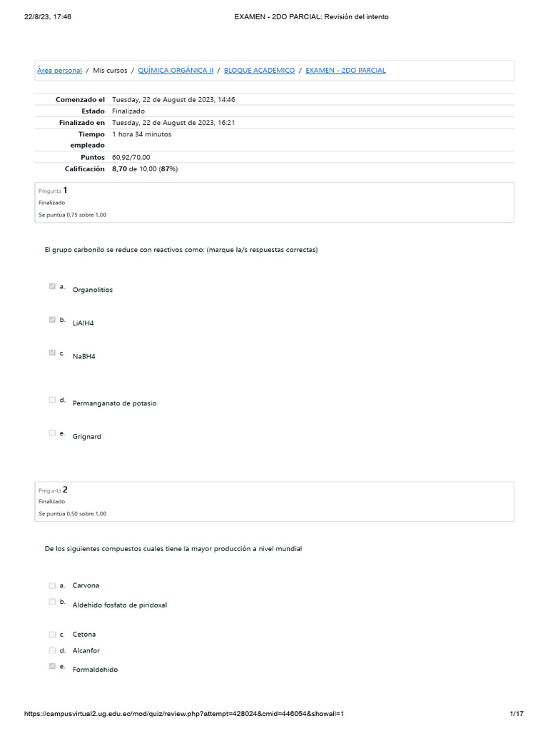 EXAMEN - 2DO PARCIAL - Revisión Del Intento | PDF