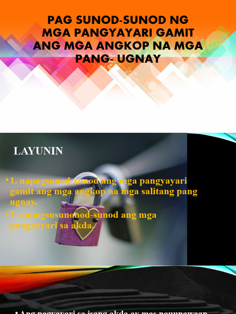 Pag Sunod-Sunod NG Mga Pangyayari Gamit Ang Mga | PDF