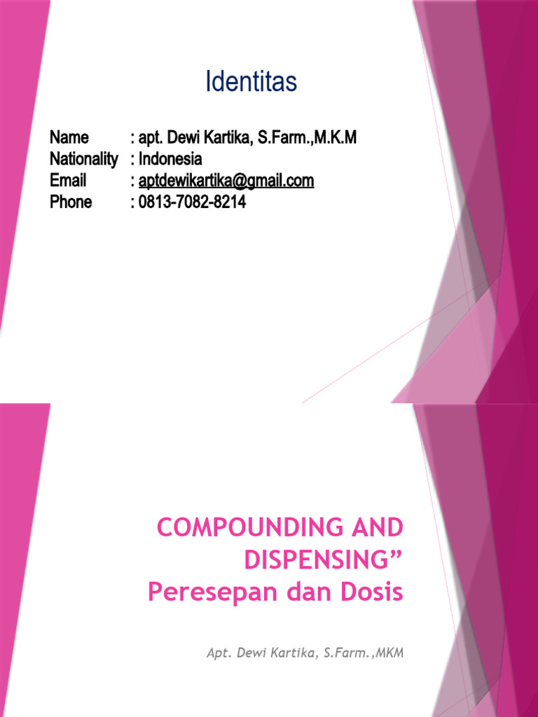Compounding and Dispensing Pertemuan 1 | PDF