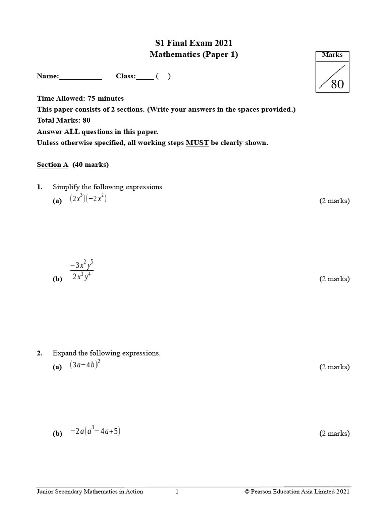 1B Final Exam PaperI 2021 E | PDF