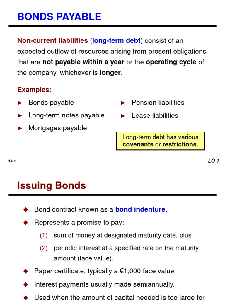 Non Current Liabilities, Bonds Payable | PDF