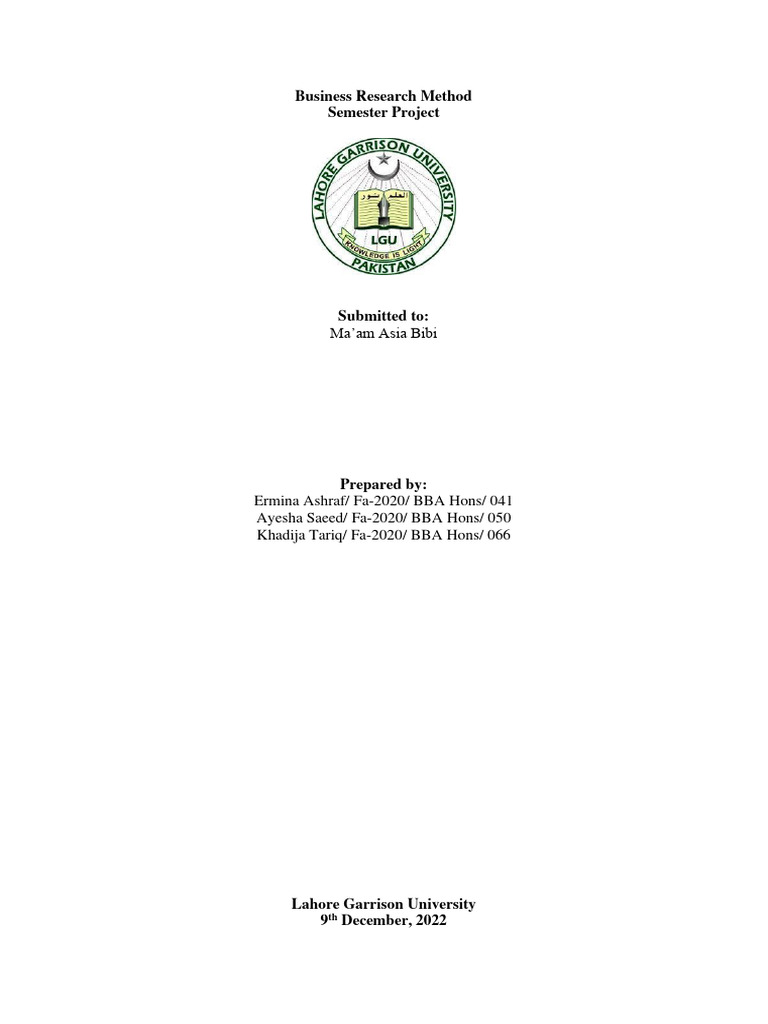 BRM Project Report | PDF | Job Satisfaction | Employment