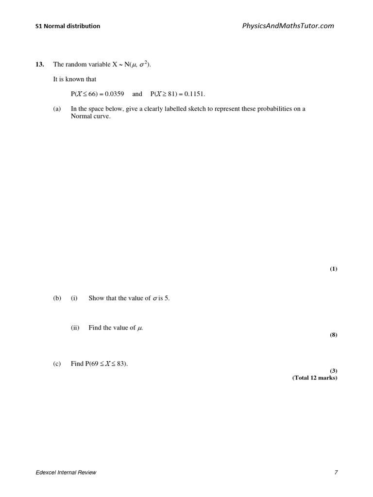 S1 Normal Distribution 2 | PDF