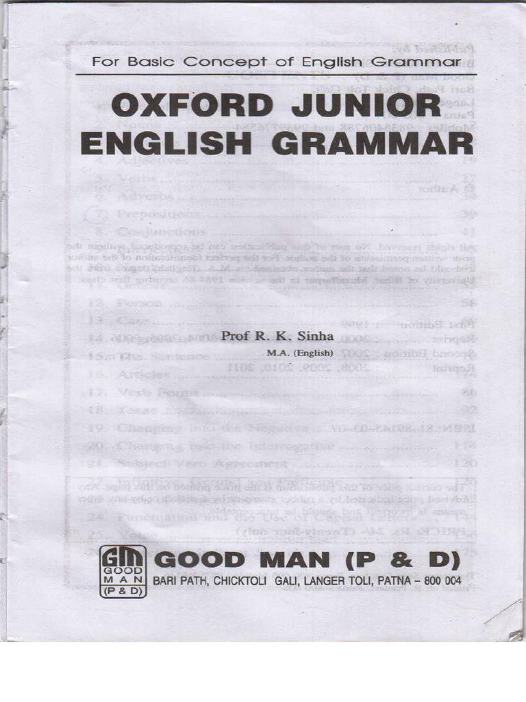 Oxford Junior English Grammer PDF | PDF