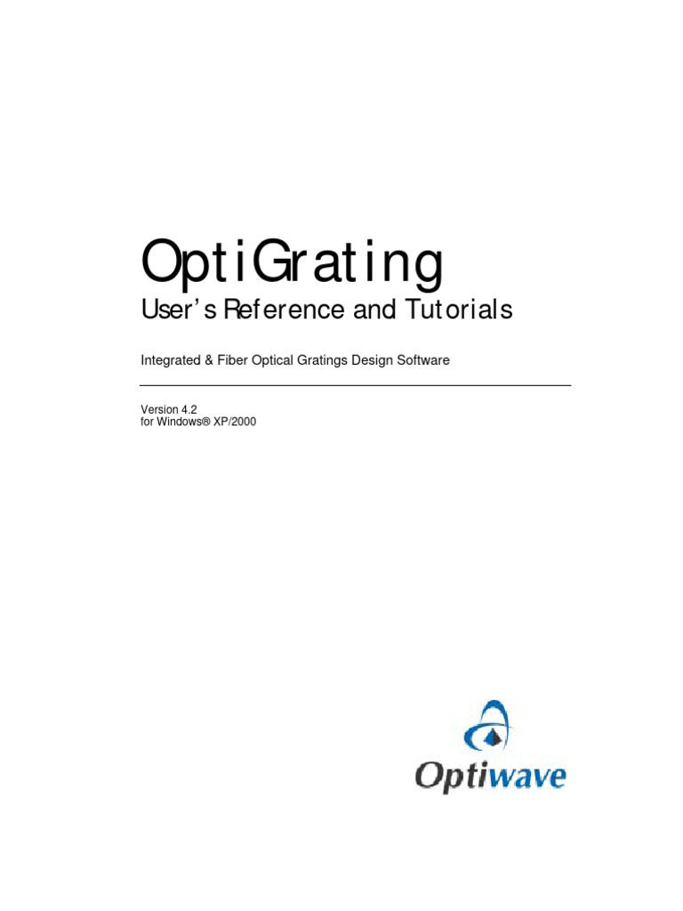 OptiGrating User S Reference and Tutorials | PDF