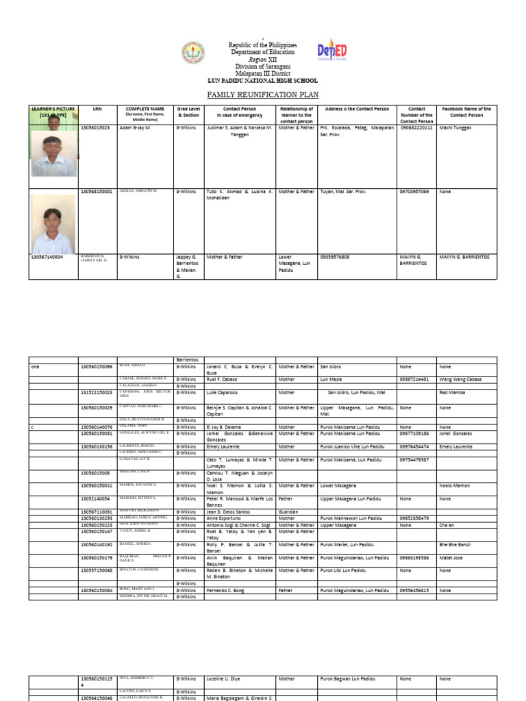 Family Reunification Plan Template | PDF