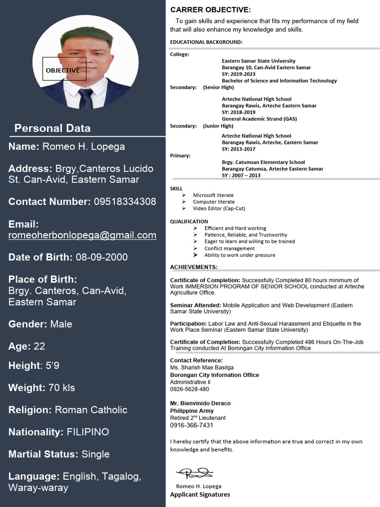 Romeo Resume11 | PDF