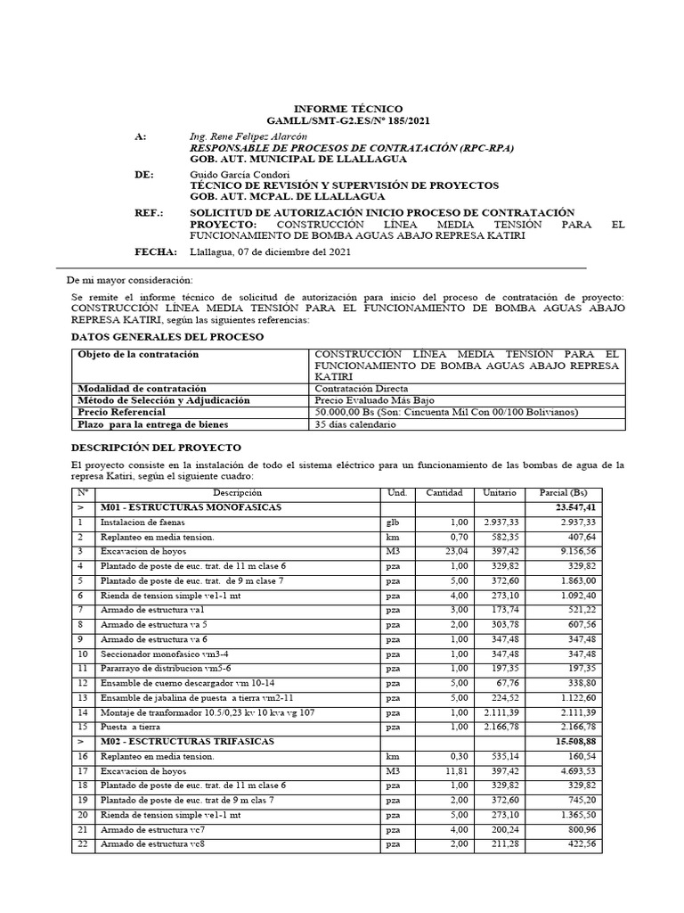 Informe Solicitud Inicio Proceso | PDF