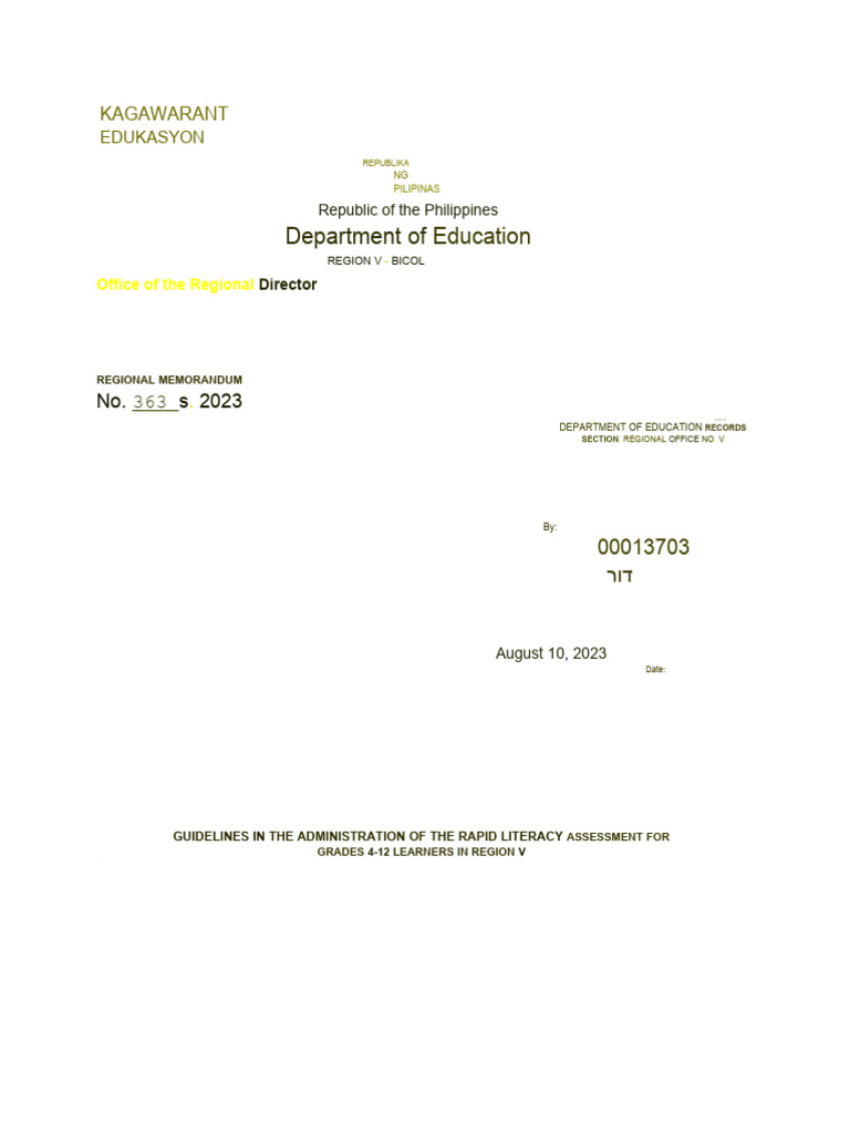 Guidelines In The Administration Of Rla Pdf