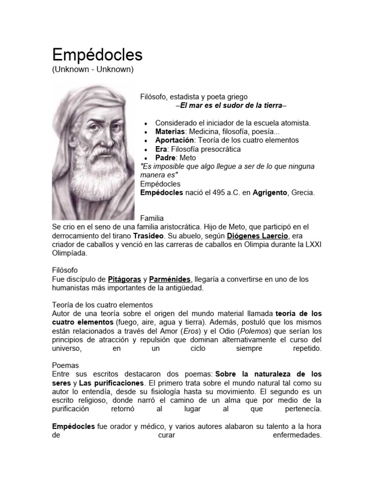 Biografias de Filosofos Presocratica | PDF | Pitágoras | Filosofía ...