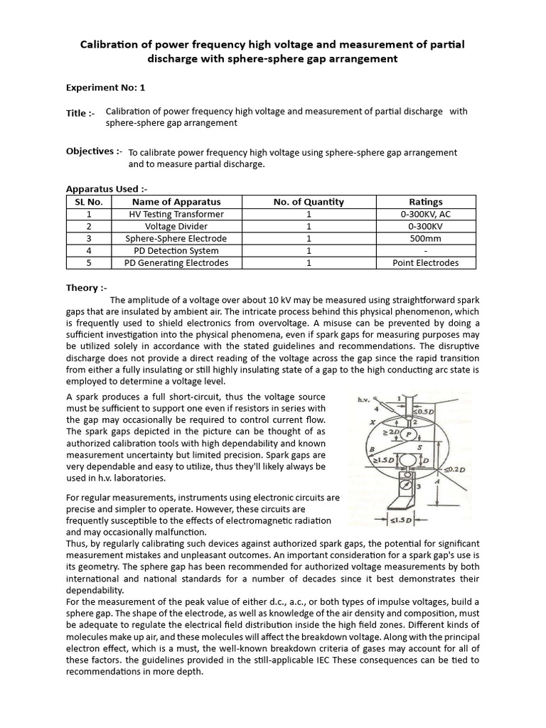High Voltage Lab Report 2 | PDF