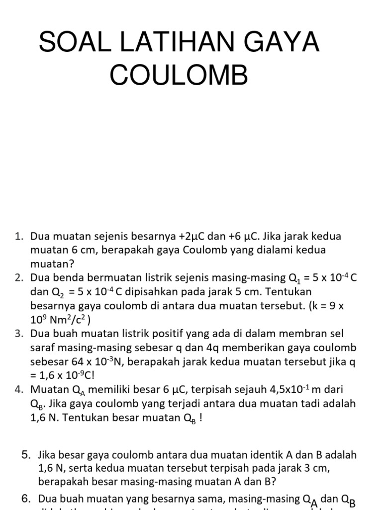 Lat Soal Gaya Coulomb | PDF