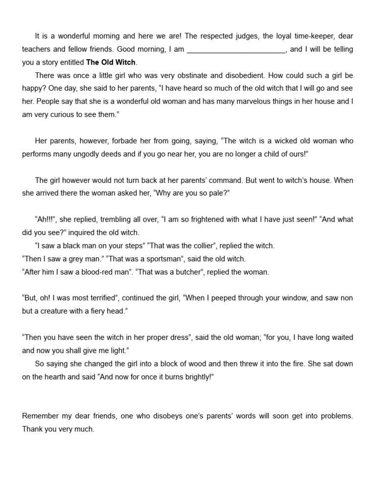 Story Telling Script | PDF