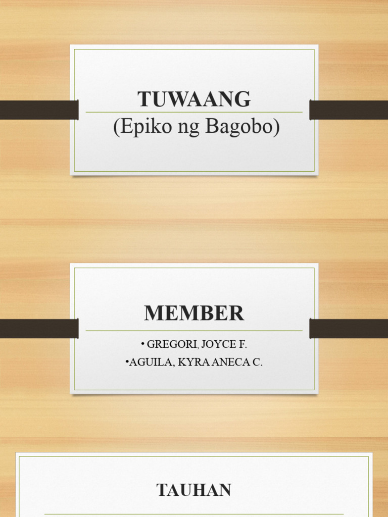 Tuwaang: (Epiko NG Bagobo) | PDF