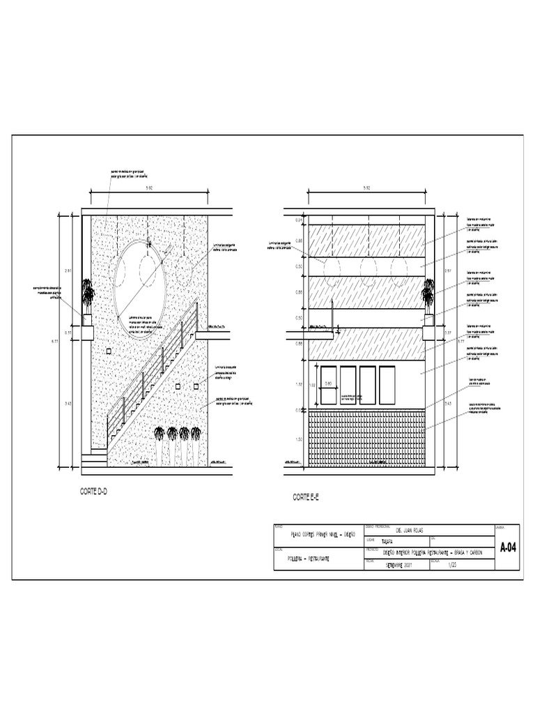 Plano Cortes Primer Nivel - Polleria 2 | PDF