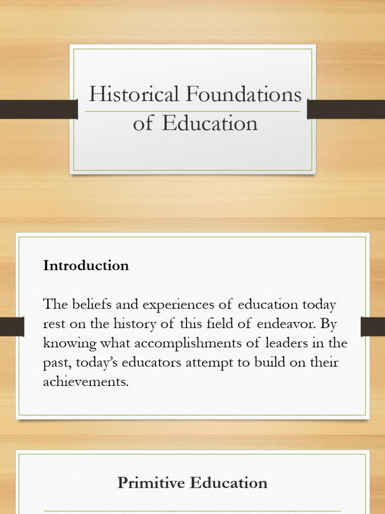Historical Foundations of Education | PDF