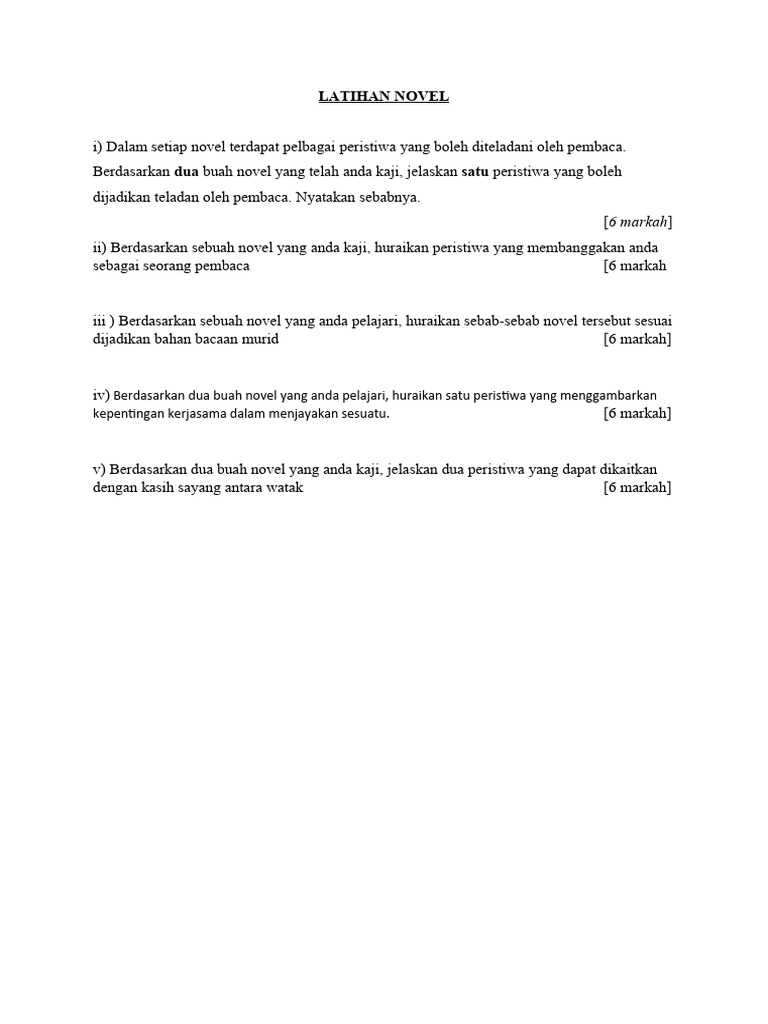 Latihan Novel f5 | PDF