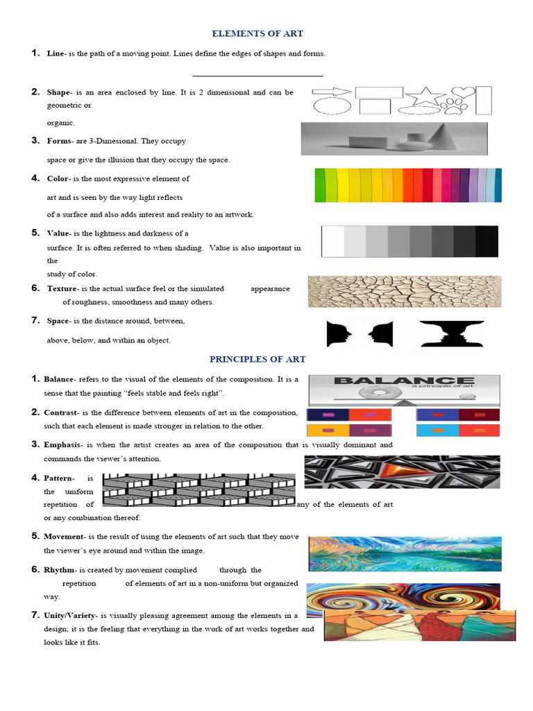 ELEMENTS OF ART Lesson 1 ARTS 7 Q1 | PDF | Composition (Visual Arts) | Weaving