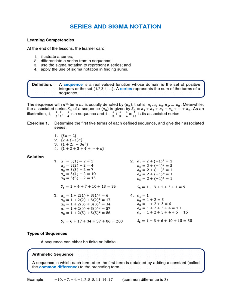 SERIES-AND-SIGMA-NOTATION (1) | PDF