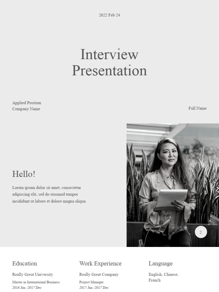Black White Simple Minimalist Functional Interview Job Presentation ...