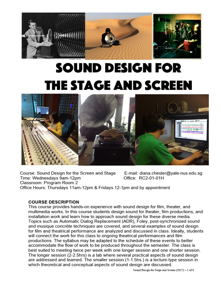 Sound Design For Film and Theater | PDF